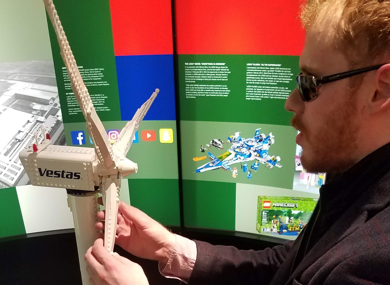 Blind guy travels … and sings, and plays accordion, and makes Legos ...